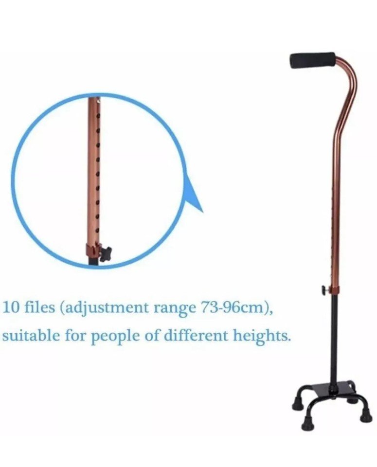 Walking Quad Canes –Adjustable Height & 4 Slip-Resistant Feet for ...