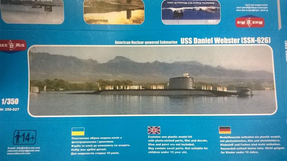 Mikro Mir 350-027 - 1/350 USS "Daniel Webster" (SSN-626), scale model ...