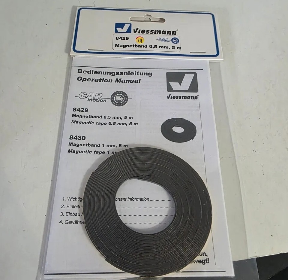 Viessmann Car Motion Magnetic Strip .5mm 5m 8429 HO Scale | eBay