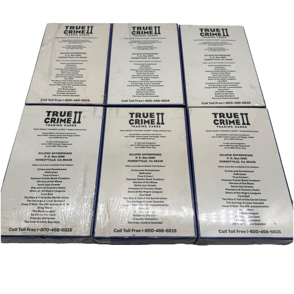 TRUE CRIME II 2 Trading Cards Sealed Box Lot Of 6 serial killers ...