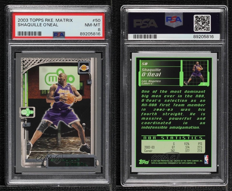2003-04 Topps Rookie Matrix Shaquille O'Neal #50 PSA 8 HOF 14t3 | eBay