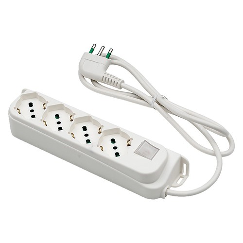 MULTIPRESA CON INTERRUTTORE 6 uscite / spina 2P+T 16A - bianca ...
