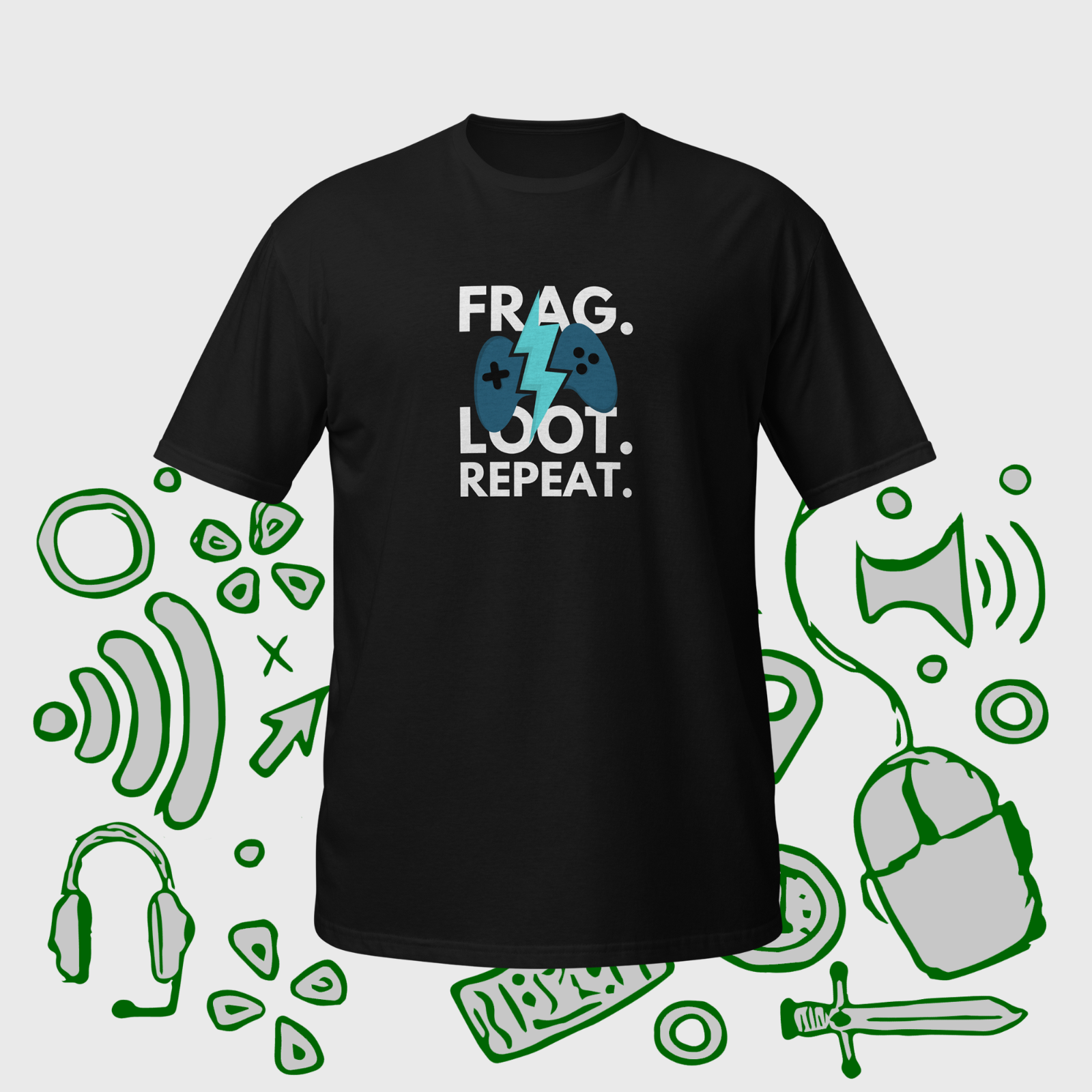 Frag Loot Repeat Unisex Shirt For Retro Fans, Gaming Shirt, Gamer Gift ...