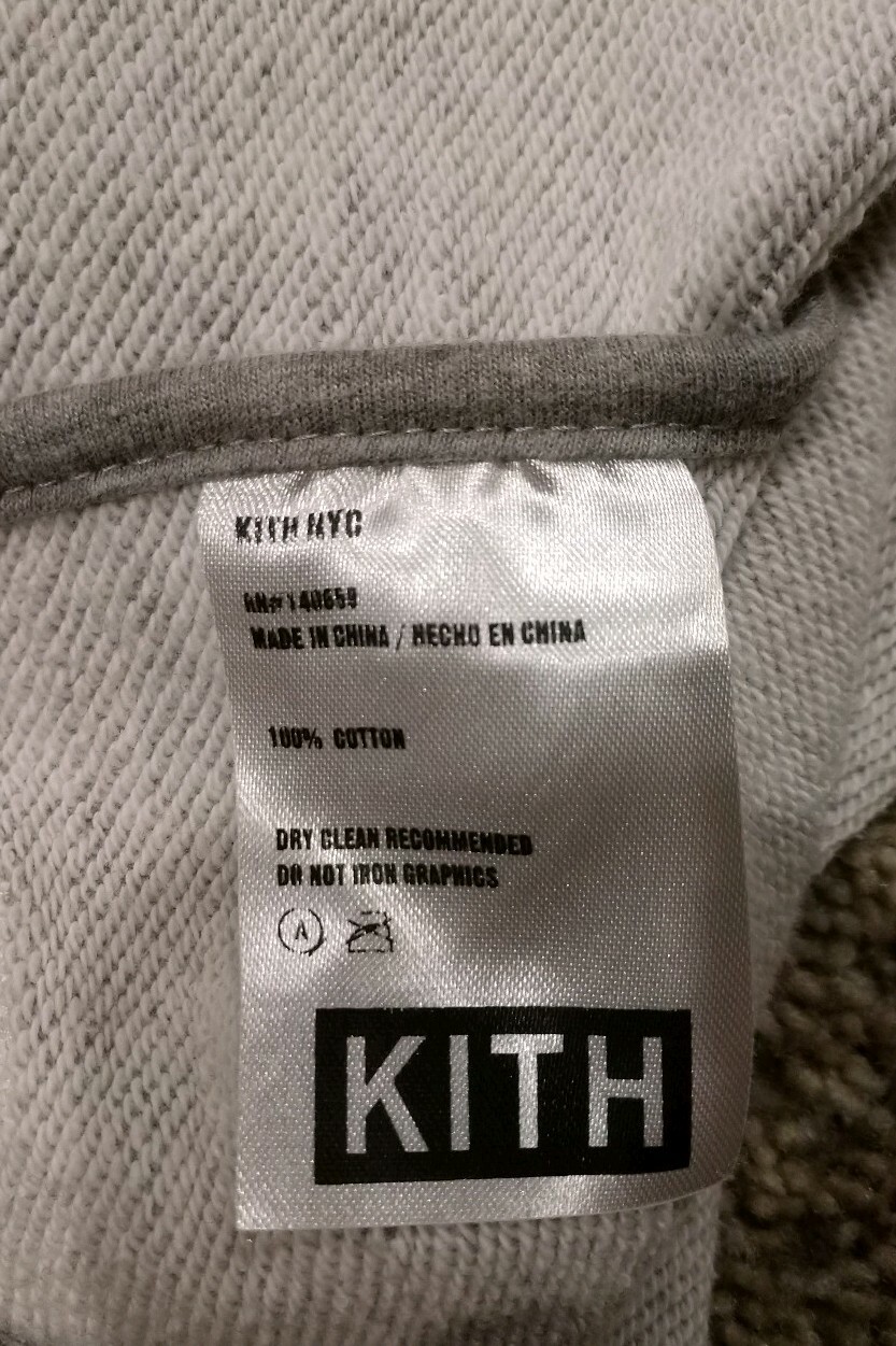 KITH Women's Size M Crewneck Sweatshirt Gray White Cut Off Hem US Logo ...