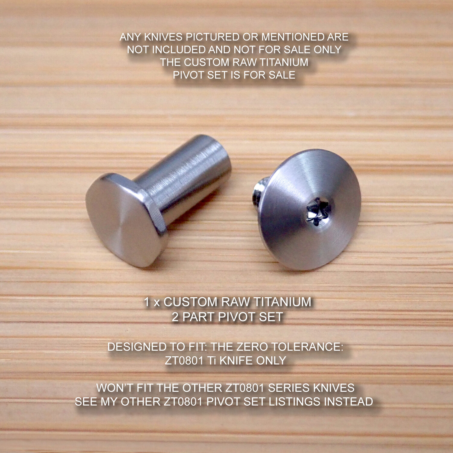 Zero Tolerance ZT0801TiBLU 0801TiBLU ZT 801Ti Custom 2pc RAW Titanium ...