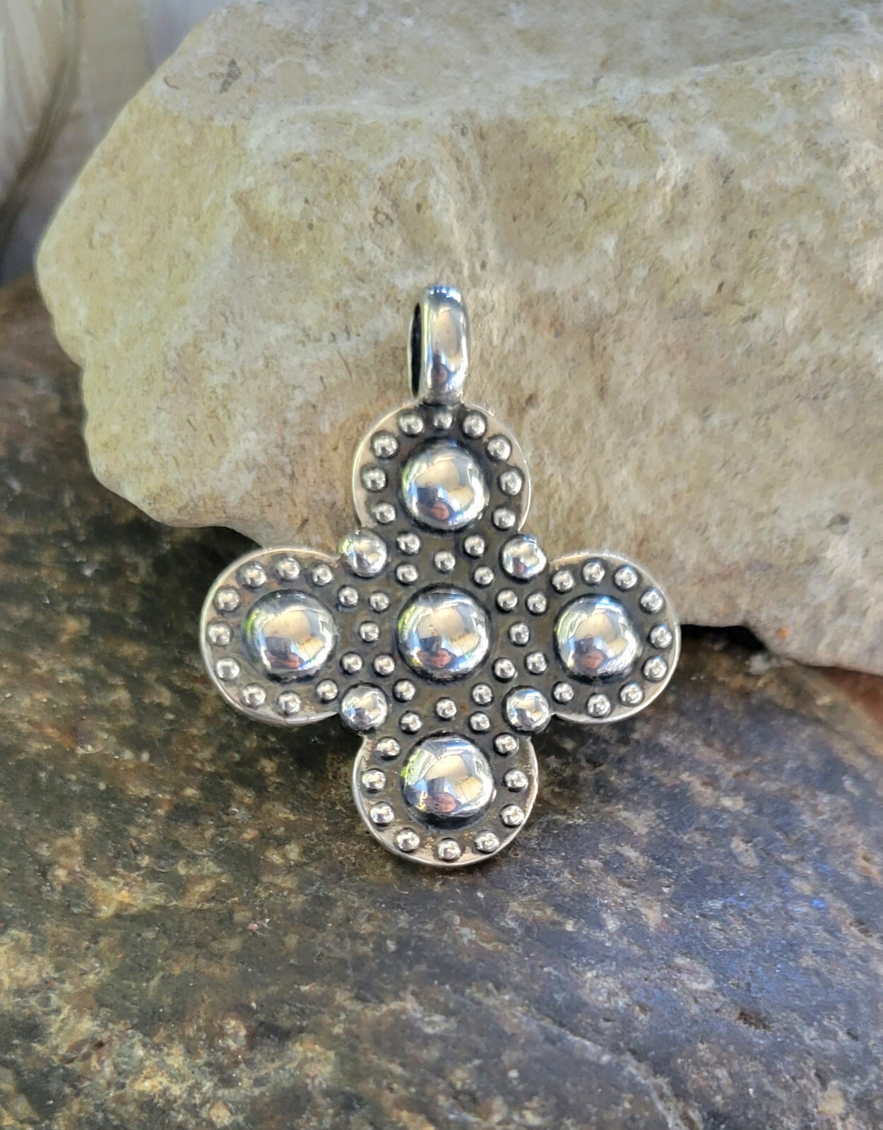 Retired James Avery Circle Dot Pendant Sterling Silve… - Gem