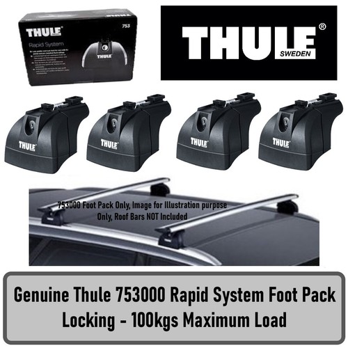 Genuine Thule 753 Rapid System Foot Pack For Roof bars Flush Rails ...