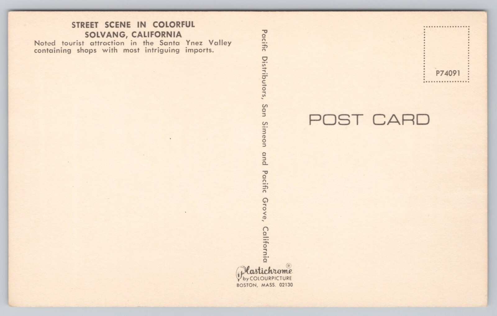 Vtg Post Card Street Scene in colorful Solvang, California-C113 | eBay