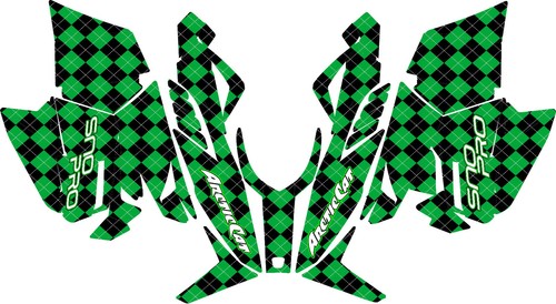 Arctic Cat SNOWMOBILE Procross/Proclimb GREEN PLAID BODY WRAP KIT | eBay