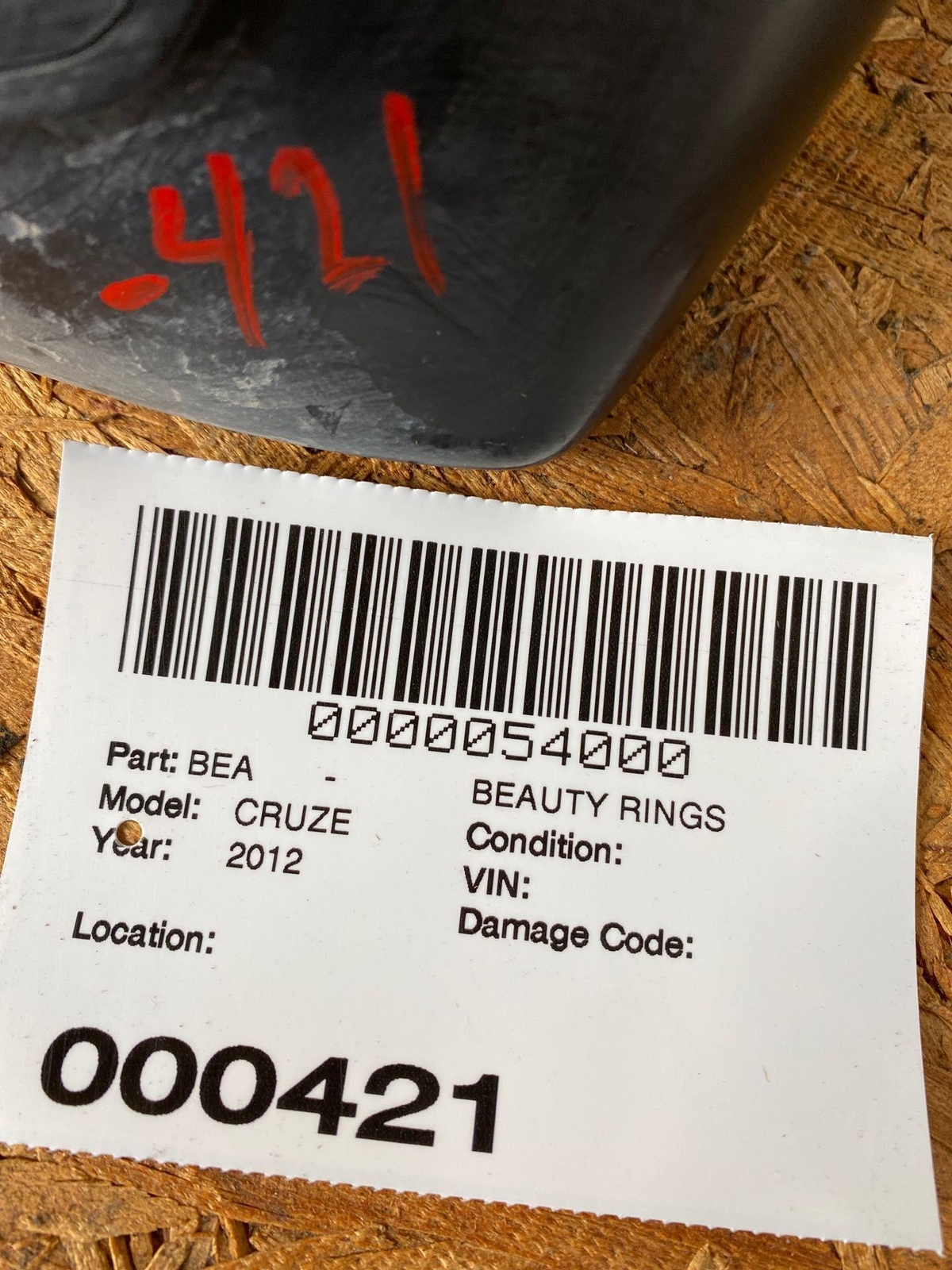 2012 CHEVROLET CRUZE LT Sedan Air Cleaner Intake Duct Resonator ID ...