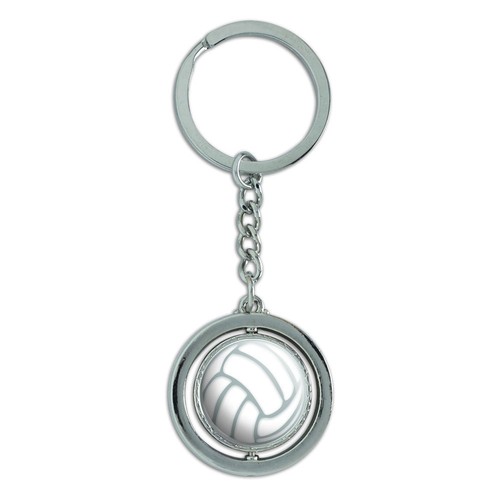 Volleyball Spinning Round Metal Key Chain Keychain Ring | eBay