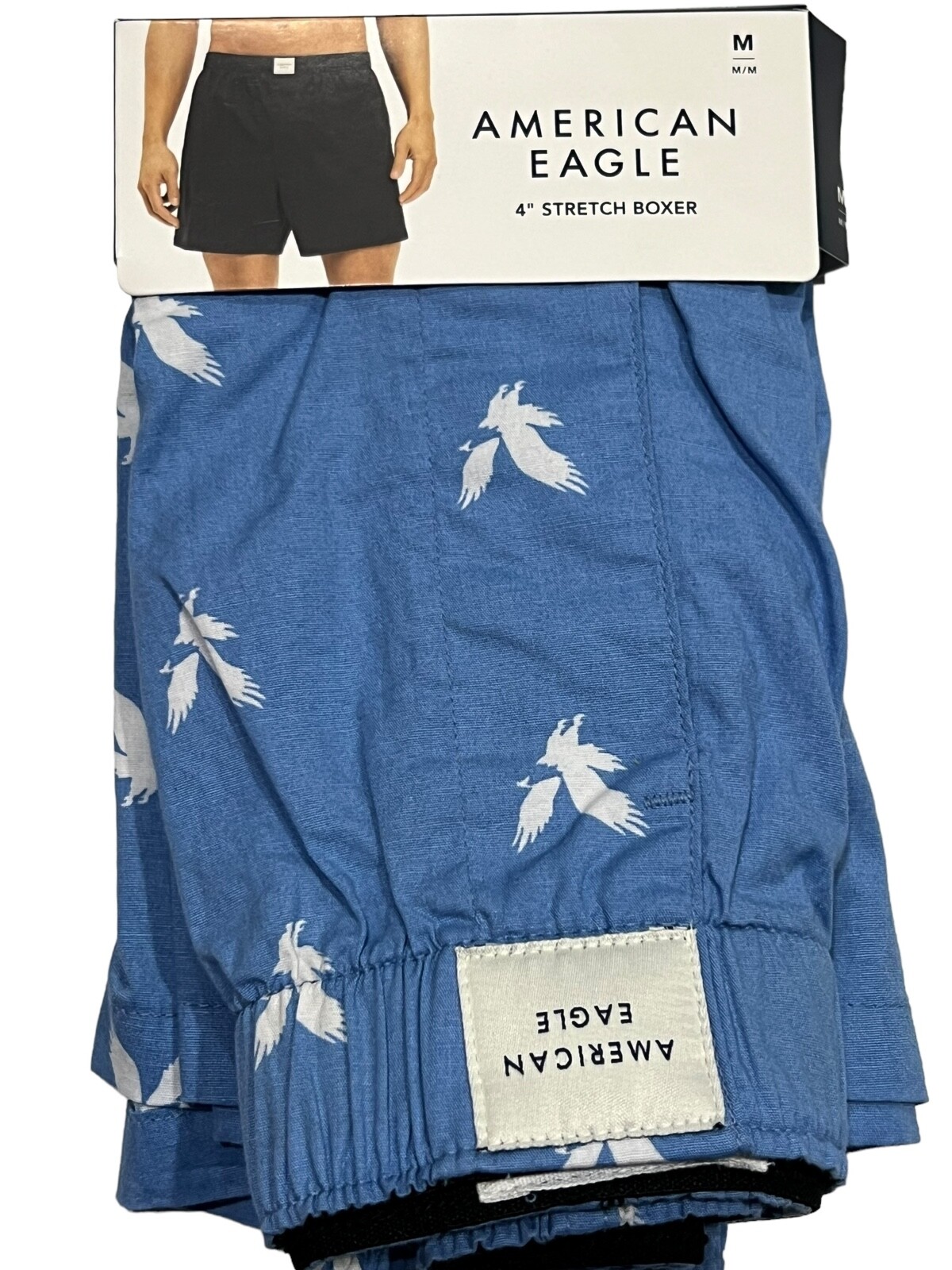 NWT AMERICAN EAGLE Stretch Boxer Sz XS-S-M-L Blue White #37 | eBay