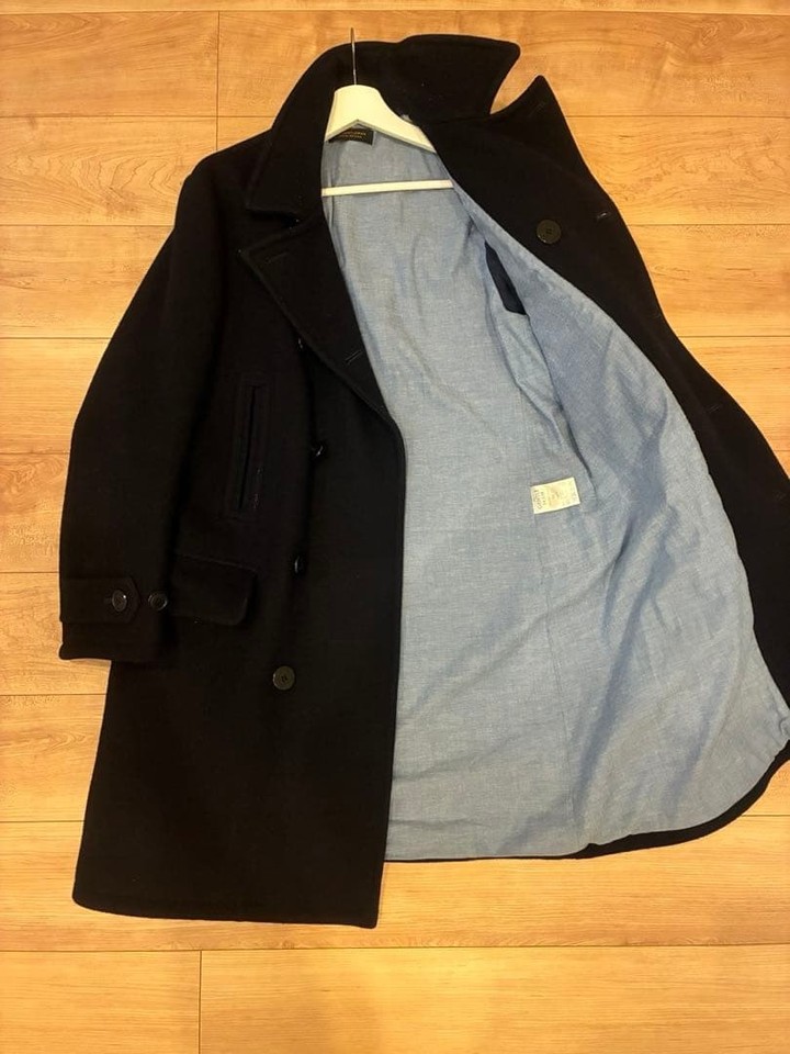 Mister Gentleman Pea Coat Men’s Navy Wool Classic Jacket Used Excellent ...