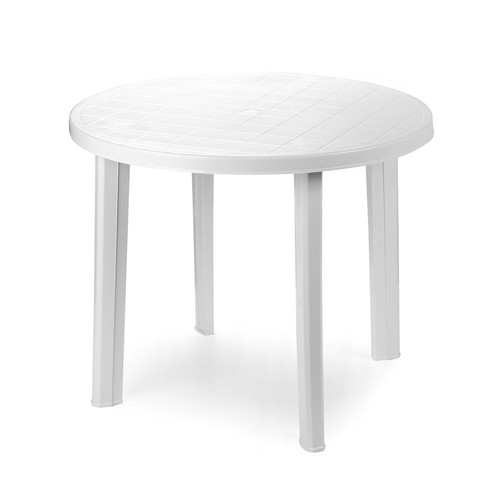 90cm Round Outdoor Bistro Drinking Table, Plastic Garden Patio Dining ...