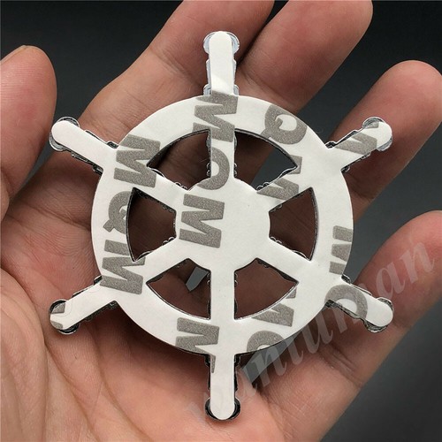 2x Chrome Metal Navy Rudder Boat Wheel Car Trunk Emblem Badge Decals ...