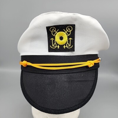 White Black Costume NWT Captain Hat Osfm Cosplay Nautical Seaman ...
