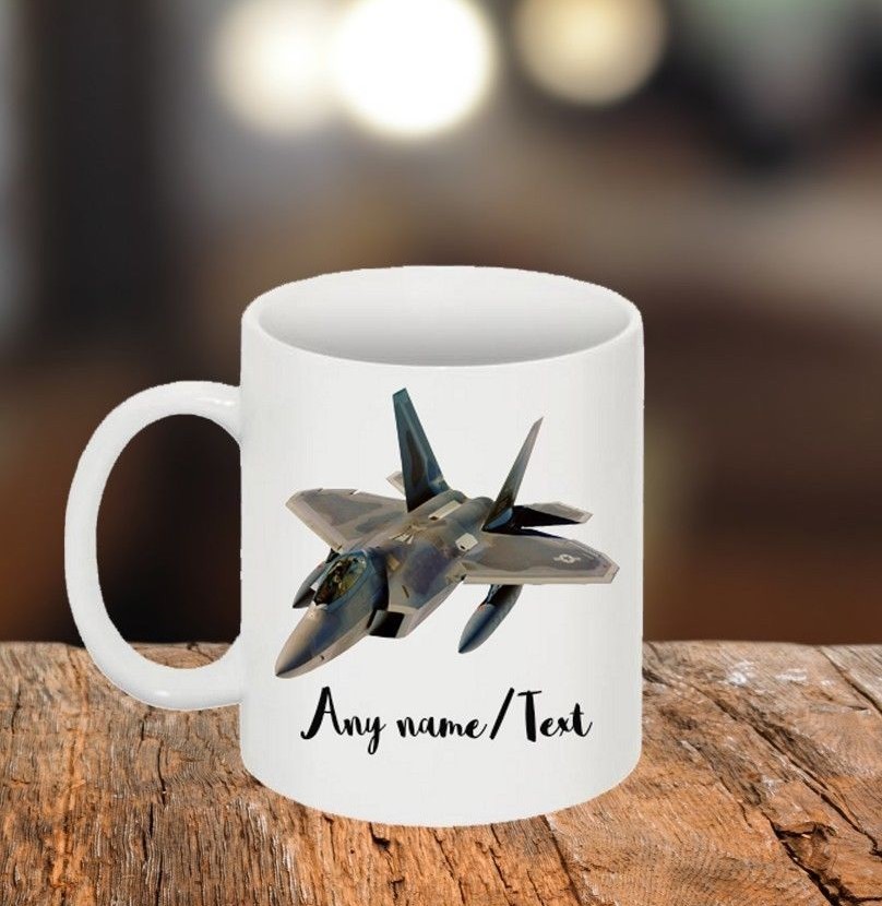 Personalised Raptor F-22 Fighter Jet Mug Cup Gift | eBay