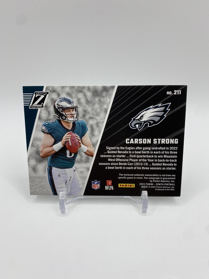2022 Panini Zenith Carson Strong Sparkle FOTL #04/50 Rookie Patch AUTO ...