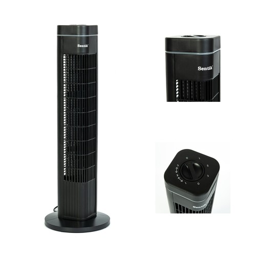 29 inch Black Tower Fan Oscillating 90° Cool Home Office Quiet 3 Speed ...