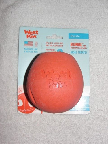 WEST PAW Zogoflex Rumbl Small Treat-Dispensing Dog Toy New Orange | eBay