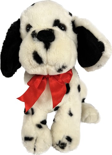 Commonwealth DALMATIAN Dog PLUSH 9” Stuffed Animal Toy Red Bow Sitting ...