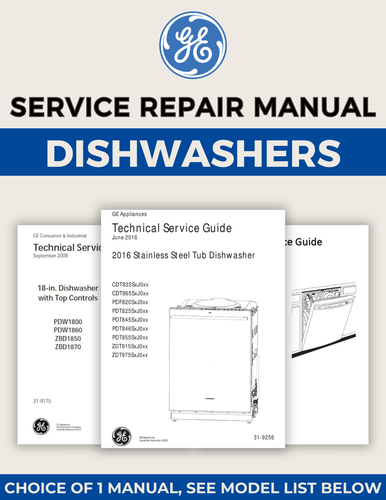 Repair Manual: General Electric Dishwashers (Choice of 1 manual, see below) | eBay