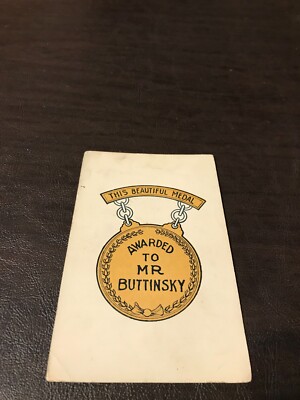 EARLY HUMOR UNPOSTED POSTCARD - THIS BEAUTIFUL MEDAL AWARDED TO MR ...