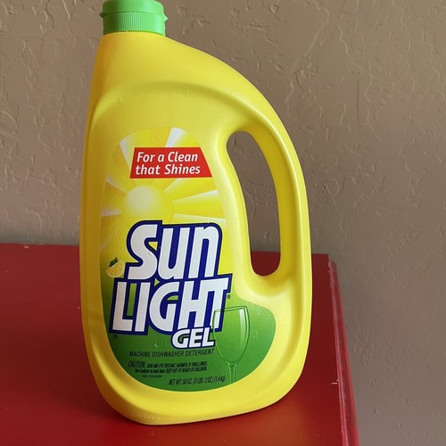 Vtg Sun Light Gel Dishwashing Liquid Dish Detergent 50 FL. OZ 1/2 Full ...