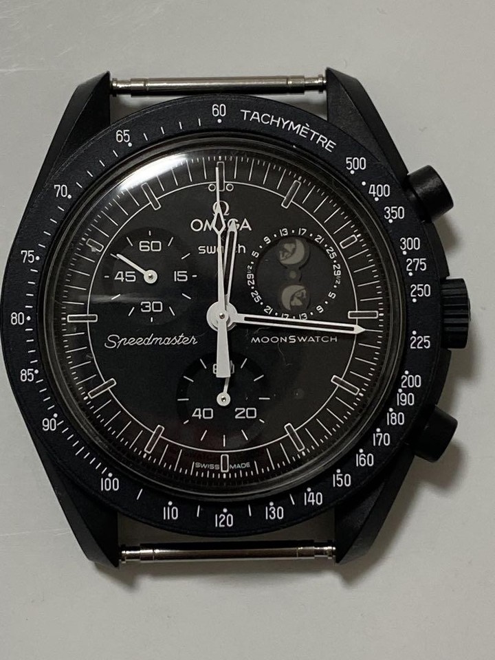 OMEGA SWATCH Omega Swatch Snoopy Black Speedmaster Rare Collection 0714b | eBay