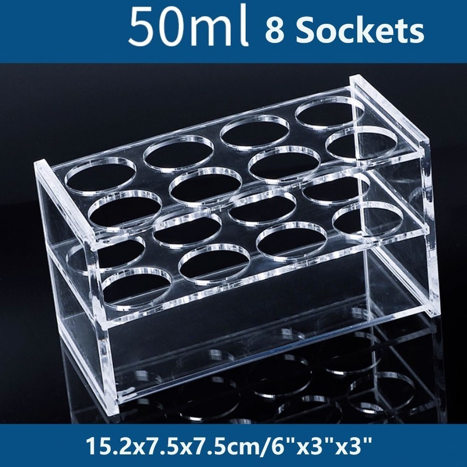 2Pcs Acrylic 8 Test Tube Rack Holder Lab Testing Tubes Stand Bracket ...