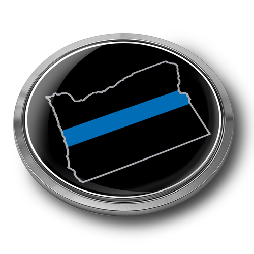 Law Enforcement Thin Blue Line Oregon State Seal Emblem Badge Veteran ...