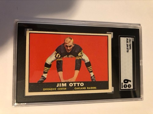 1961 Topps Football Card #182 Jim Otto (HOF) Rookie SGC 6 Just Graded ...
