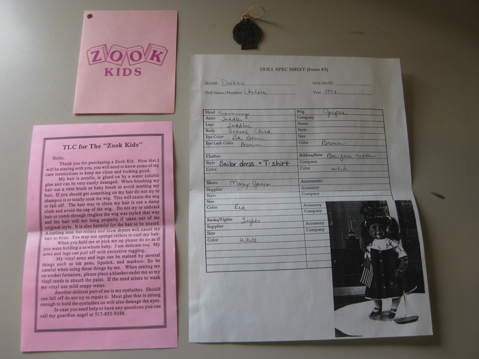 Zook Kids Doll Chelsea #20 Original Box Johannes Zook Originals Vintage ...