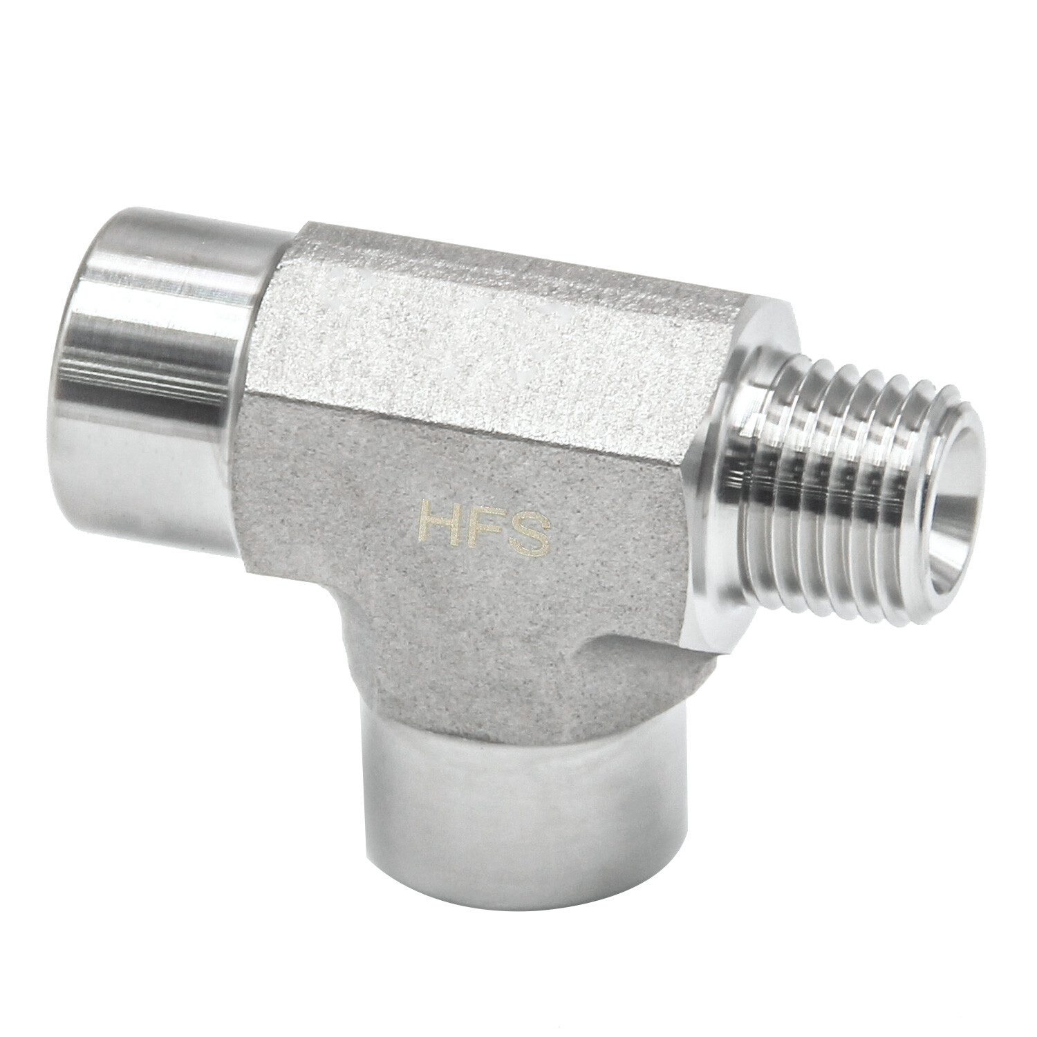 HFS(R) 1/4" FORGED Pipe Fitting NPT Tee FNPT x FNPT x MNPT Stainless ...
