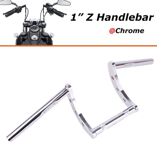 1" Motorcycle Z Bar Drag Bars Handlebars For Harley Softail Chopper ...