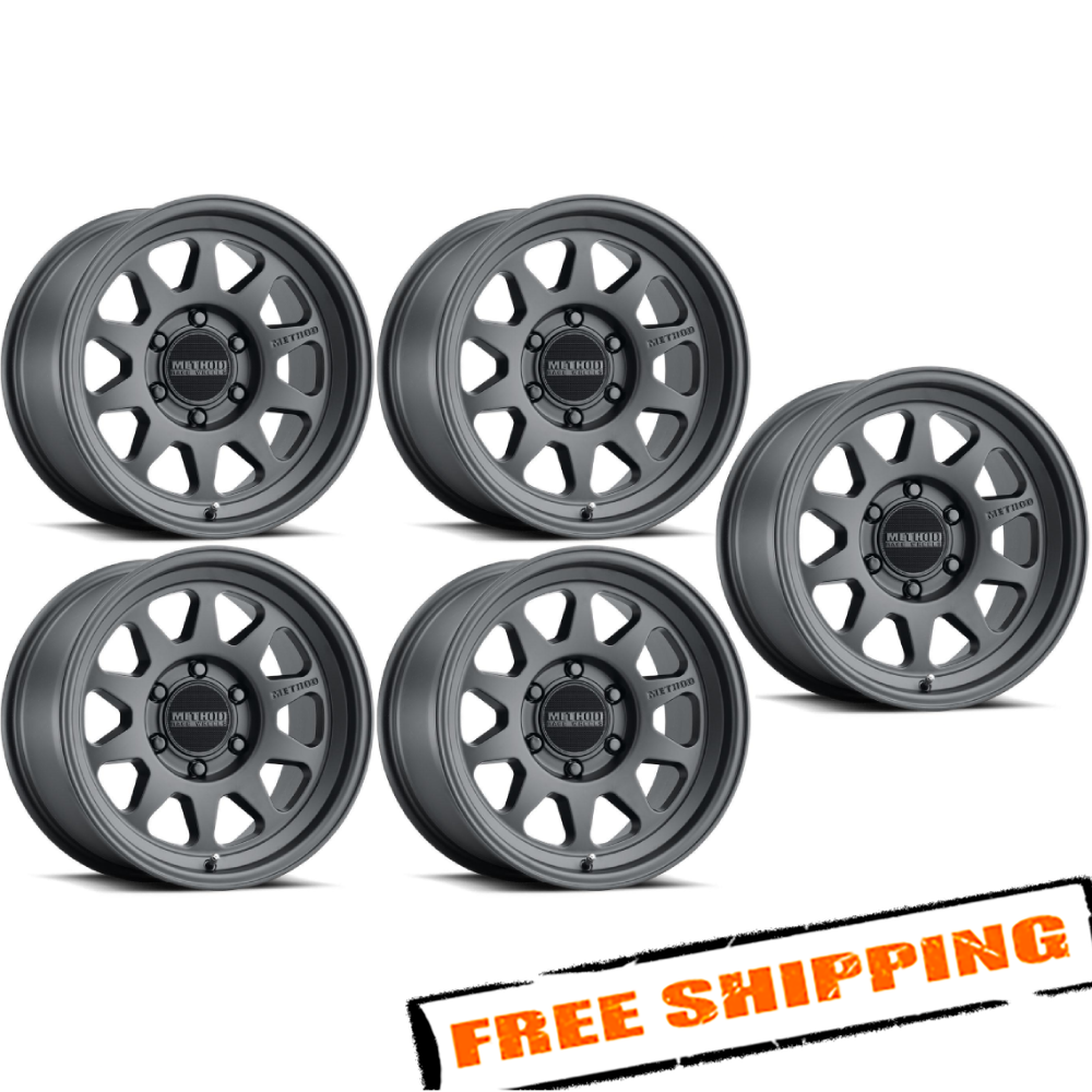 Method Race Wheels Set of 5 17x8.5 0mm 106.25mm MR316 Matte Black ...