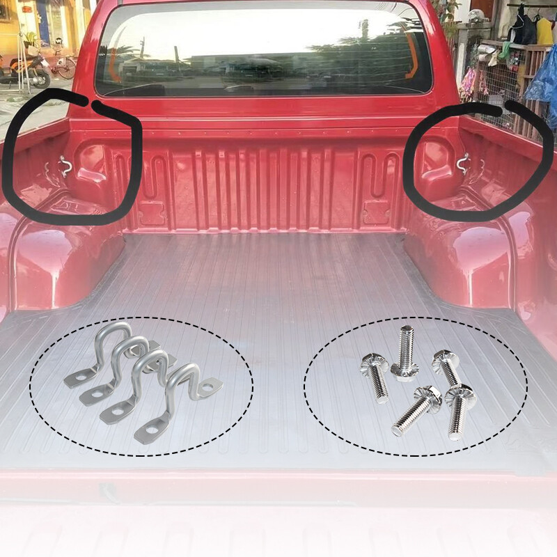 Silver 4pcs Pickup Truck Bed Box Tie down Bracket Fixing Hook | eBay