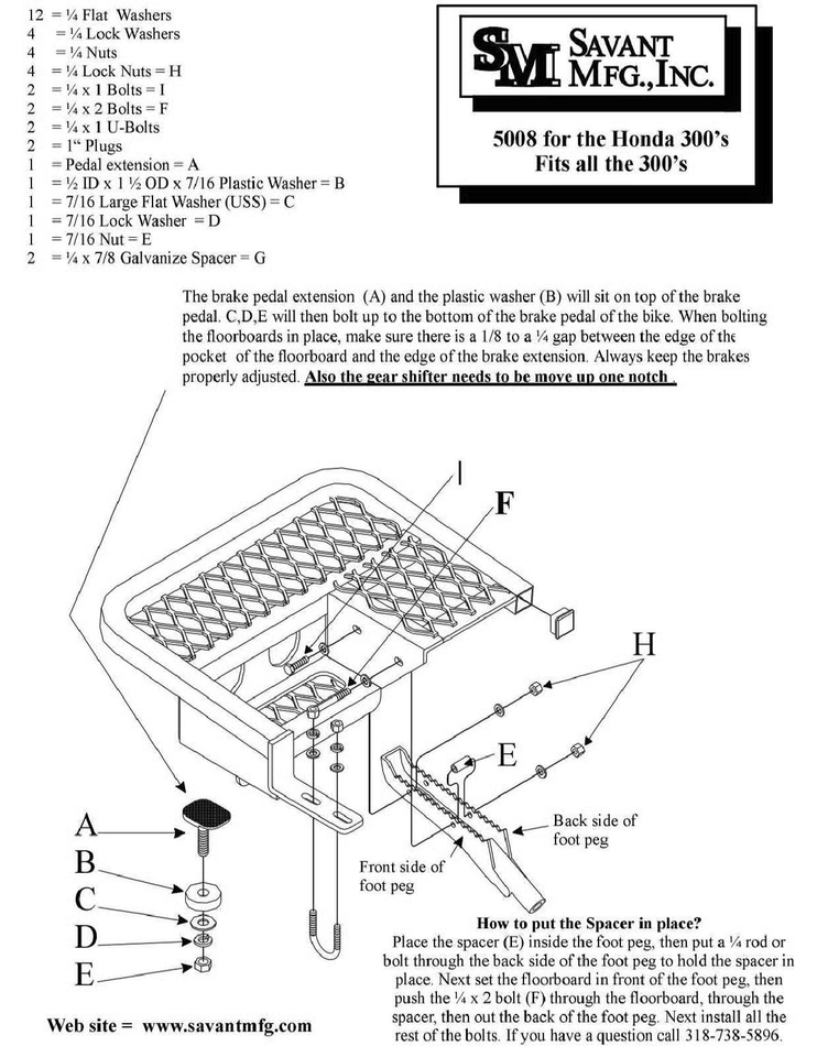 1988-2000 Honda Fourtrax 300 Strong Made Steel Floorboards | Black ...