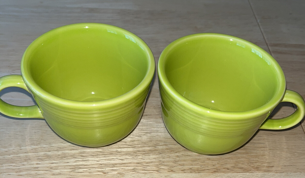 Vintage Fiestaware Fiesta LIME GREEN Coffee Tea Cup Lot of 2 Cups | eBay