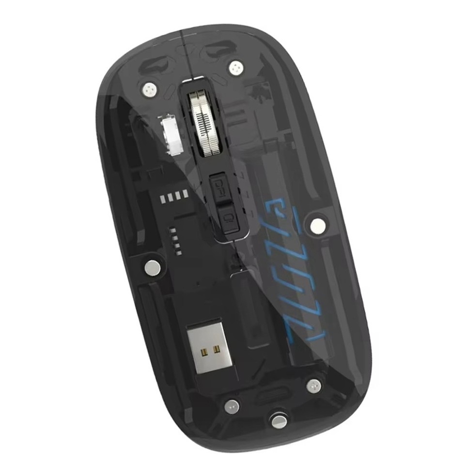 2X(Mouse Trasparente Dual Mode 2.4G Bluetooth Mouse Ricaricabile Mouse ...