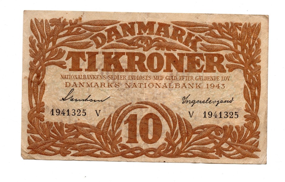 Denmark DENMARK Banknote 10 KRONER / CROWNS 1943 P31 V1941325 | eBay UK