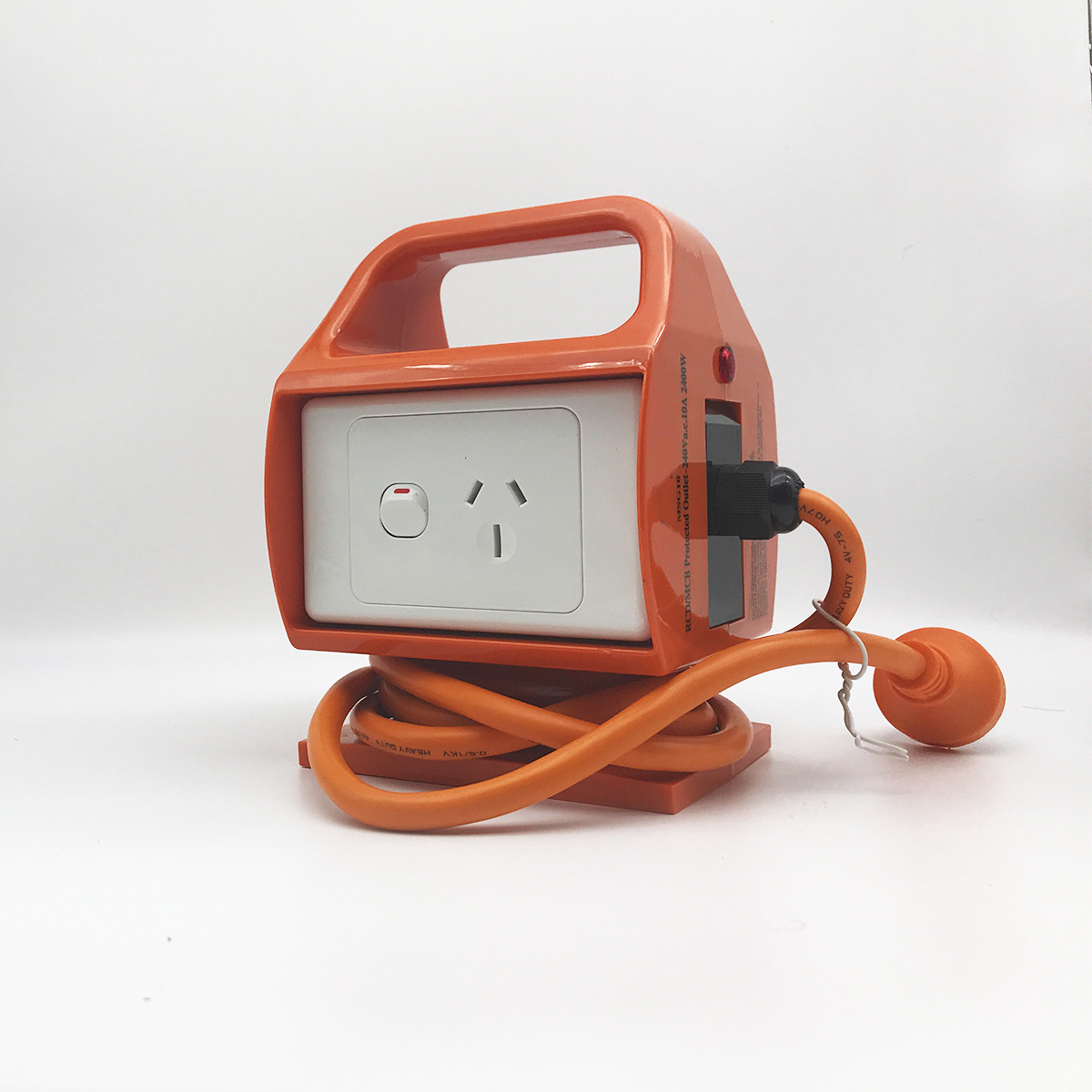 RCD Portable 15A Temporary 2x Single 3 Pin Power Point Outlet Socket ...