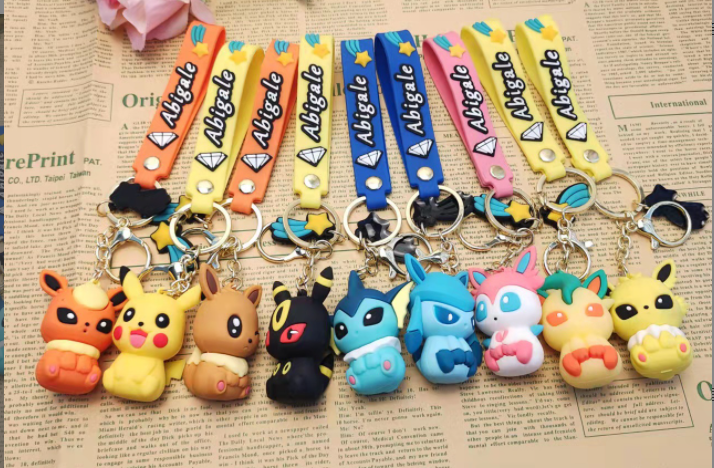 lot 20pcs Anime mix cute PVC Keychain Puppet Key Chain Girls boy ...