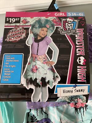 Girls Monster High Honey Swamp Costume Fancy Dress Kids Child Halloween ...