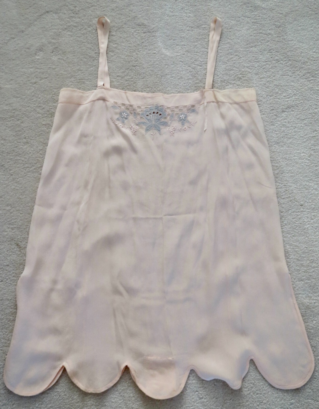 Vintage 1920s Silk Teddy Embroidery Cutouts Pink - Gem