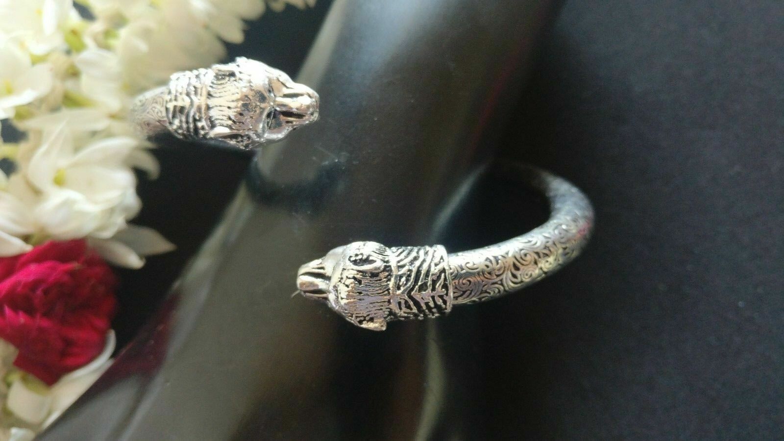 Indian Dragon Head Vintage Oxidized Bracelet Bangle Adjustable Unisex ...