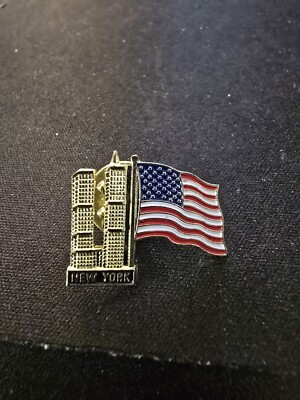 World Trade Center Lapel Pin Flag WTC Pre - 9/11 2001 Original Mint CMI ...