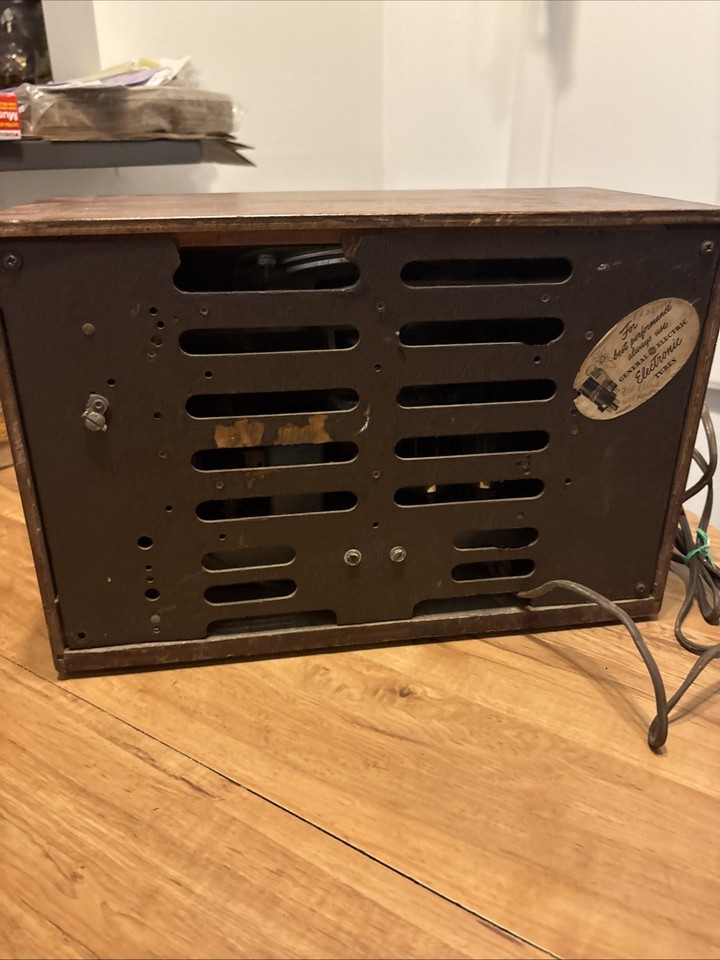 1946 General Electric AM Tube Radio Model 321 Wood Tested Working- Read ...