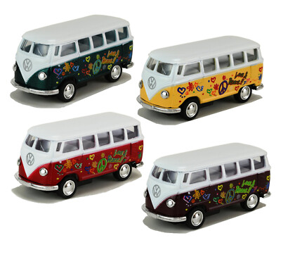 Flower Power VW Bus Modellauto Bulli Spielzeug Fahrzeug Microbus T1 ...