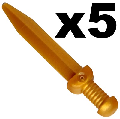 NEW LEGO - Weapon - Sword - Gladius short Pearl Gold x 5 Thick Lord ...